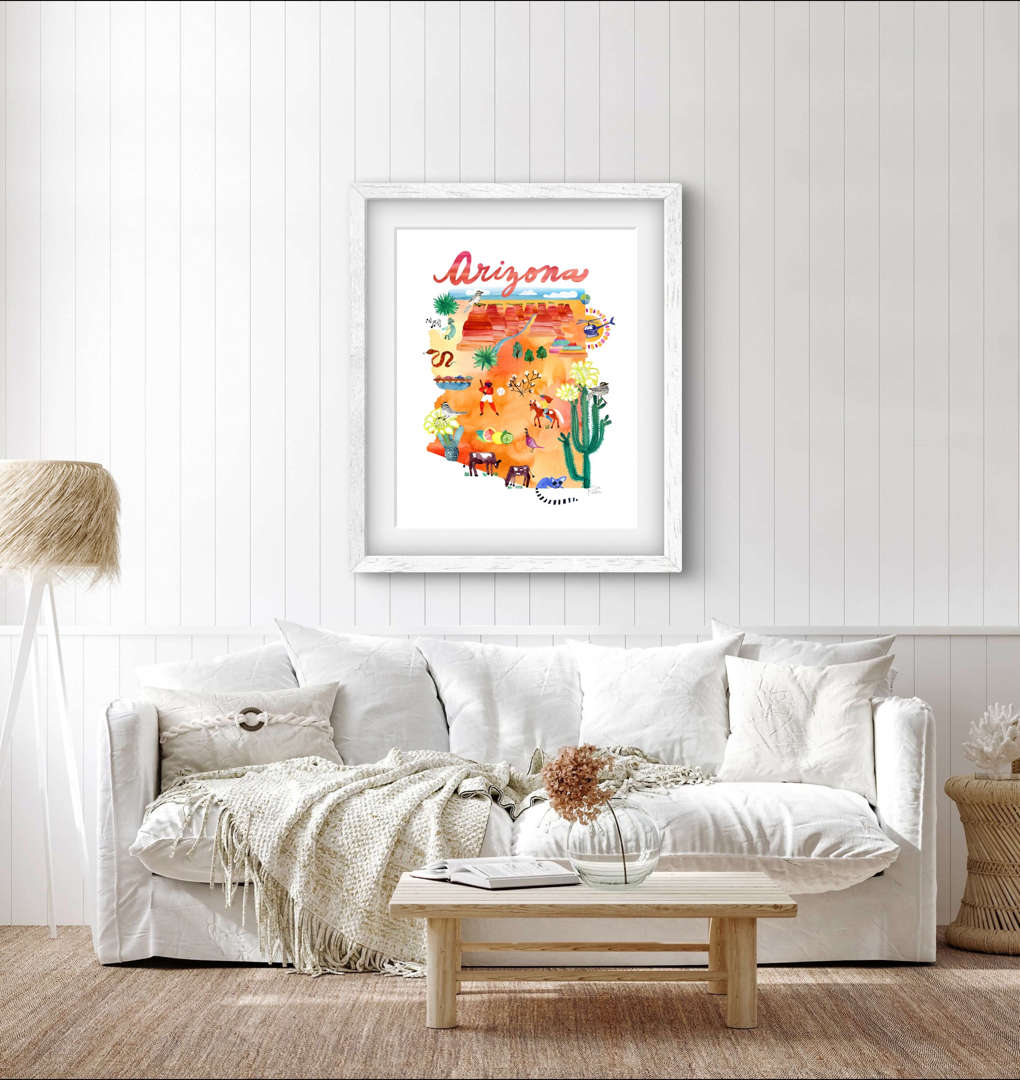 Arizona Map Travel | Fine Art Print | Travel Wall Decor – sarafranklinart